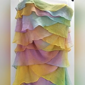 Metro | Dresses | Nwot Metro Silk Strapless Dress Multicolor Size ...